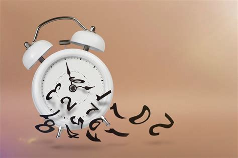 Premium Photo Time Is Running Out White Alarm Clock With Flying