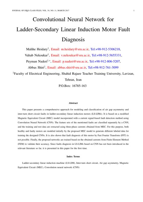 Pdf Convolutional Neural Network For Ladder Secondary Linear