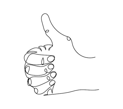 Premium Vector Like Gesture One Line Art Continuous Line Drawing Of