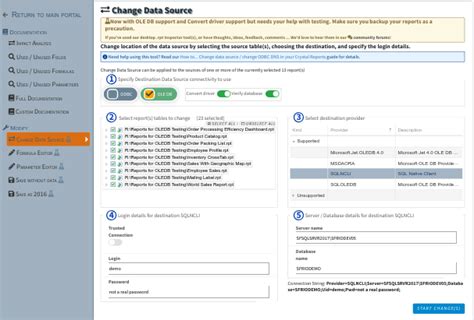 Crystal Reports Change Data Source Via OLE DB Tool Now Available Also