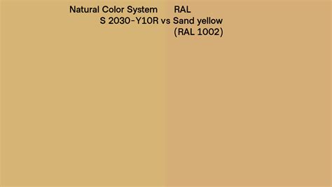 Natural Color System S 2030 Y10r Vs Ral Sand Yellow Ral 1002 Side By