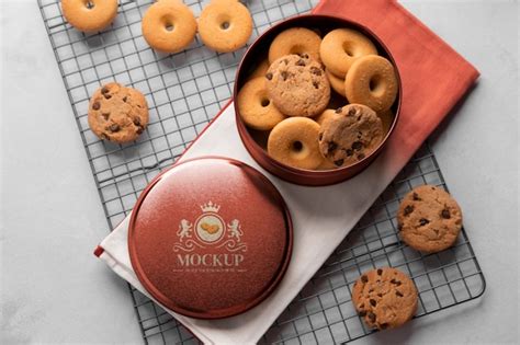 Premium Psd Metal Round Cookies Tin Packaging