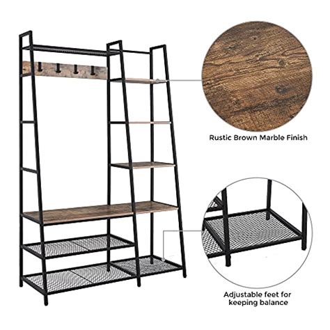GOOD GRACIOUS Industrial Hall Tree With Removable Hooks Coat Rack