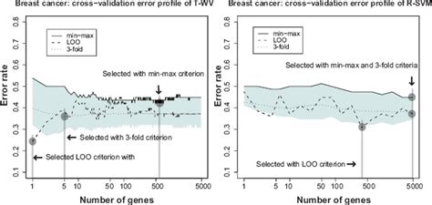 Estimated Classification Errors In The Breast Cancer Dataset The Left