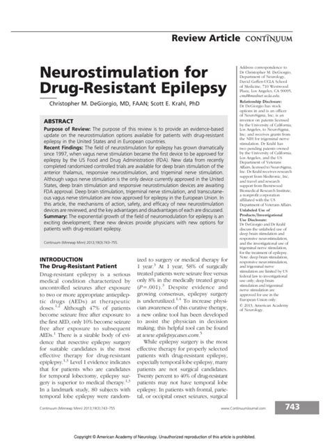 Neurostimulation For Drug Resistant Epilepsy 18 Pdf Deep Brain Stimulation Vagus Nerve