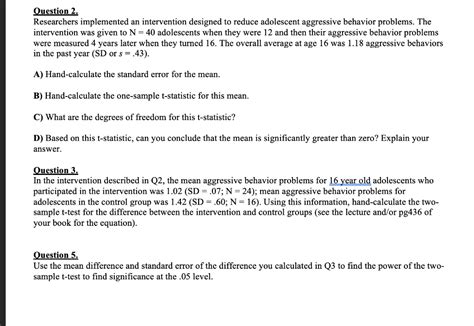 solved question 2 researchers implemented an intervention