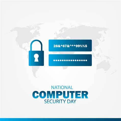 Vector Illustration Of National Computer Security Day Simple And