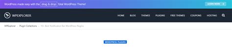 how to show generatepress top notification bar without plugin