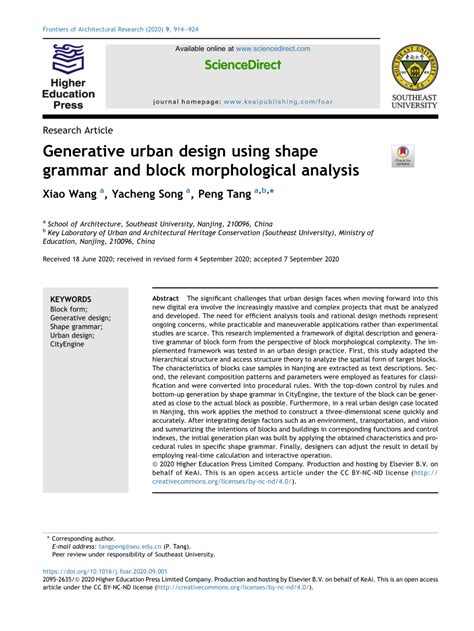Pdf Generative Urban Design Using Shape Grammar And Block Morphological Analysis