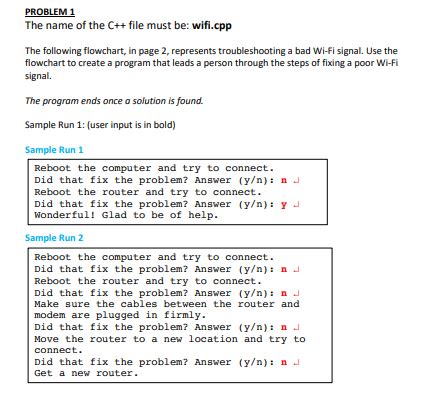 Solved PROBLEM The Name Of The C File Must Be Wifi Cpp Chegg Com