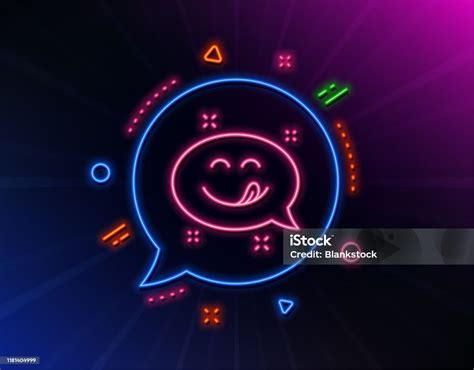 おいしい笑顔ラインアイコン舌記号付きの絵文字吹き出しベクトル アイコンのベクターアート素材や画像を多数ご用意 アイコン