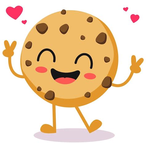 Premium Vector Happy Smiling Kawaii Cute Cookie Vector Flat Cartoon