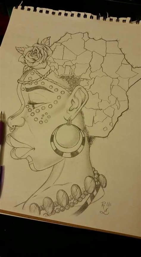 African American Female Sketch Art Forms Drawings