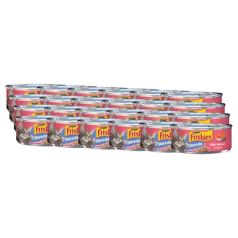 Purina Friskies Shreds Gravy Wet Cat Food Soft Salmon 55 Oz Cans 24