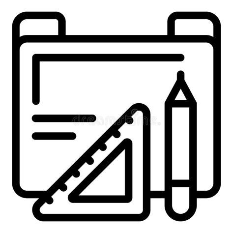 Folder Engineer Tool Icon Outline Vector Industry Work Stock Illustration Illustration Of