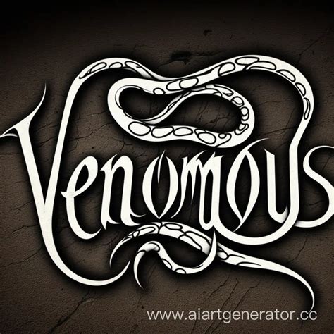 Exquisite Calligraphy Elegant Rendition Of The Word Venomous Ai Art