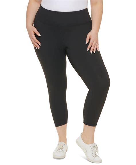 Calvin Klein Plus Size Logo High Waist Leggings Macys
