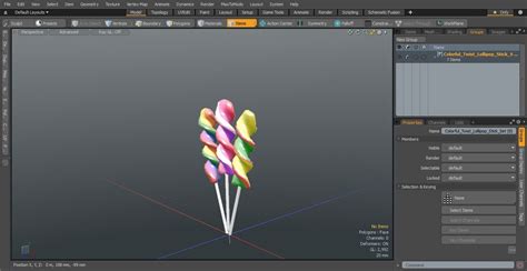 다채로운 트위스트 롤리팝 스틱 세트 3d 모델 19 3ds Blend C4d Fbx Max Ma Lxo