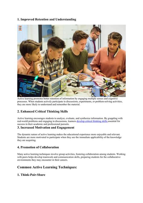 Active Learning Techniques Overview Benefits Implementation And Challenges Future Education