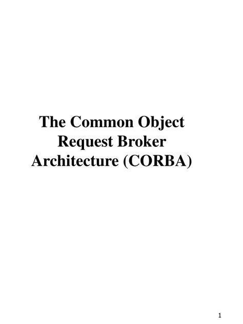Ppt The Common Object Request Broker Architecture Corba Powerpoint