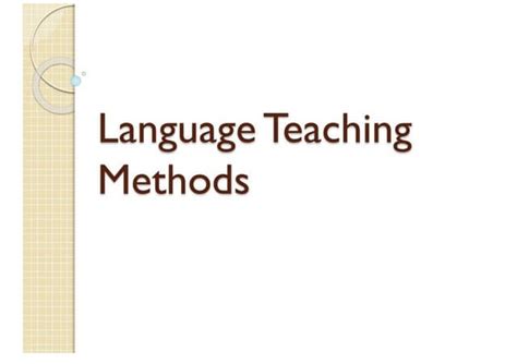 Language Teaching Methods Pdf Education