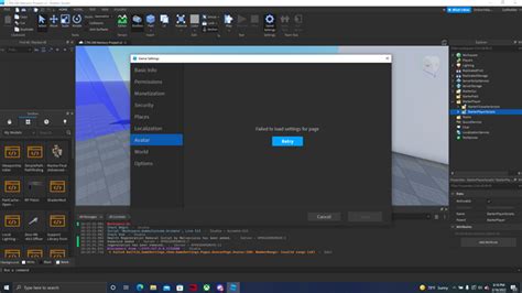Game Settings Avatar Failed To Load Settings For Page Scripting Support Developer Forum