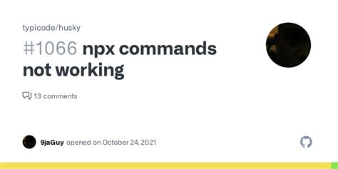 Npx Commands Not Working · Issue 1066 · Typicodehusky · Github