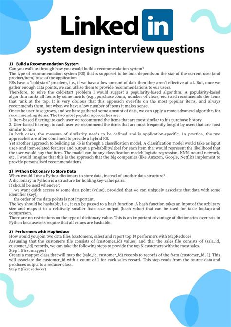 Jianbang Xiao On Linkedin Linkedin System Design Interview Questions 1） Build A Recommendation