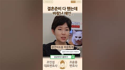 결혼 준비 다 했는데 바람 핀 애인 이혼전문변호사 Youtube