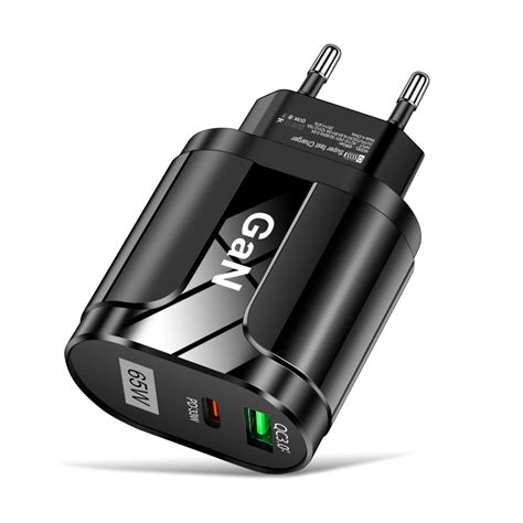 Купить Зарядное устройство VAORLO PD QC3.0 GaN для быстрой зарядки, 65 ...