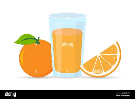 Orange Orange Slice And Natural Orange Juice In A Glass Natural