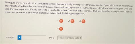 Solved The Figure Shows Four Identical Conducting Spheres