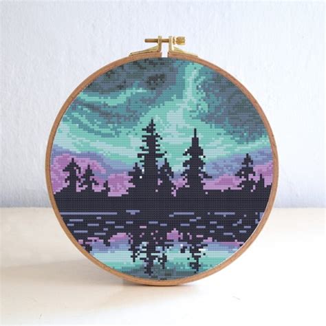 Beach Cross Stitch Pattern Easy Ocean Waves Nature Embroidery Etsy