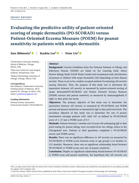 pdf evaluating the predictive utility of patient‐oriented scoring of