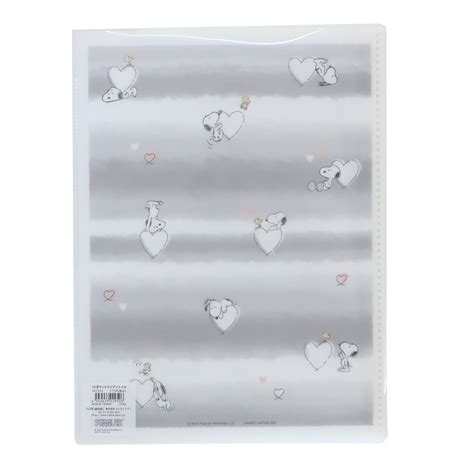 【楽天市場】スヌーピー ポケットファイル 10ポケットクリアファイル A4 Gray Border ピーナッツ カミオジャパン 新学期準備文具