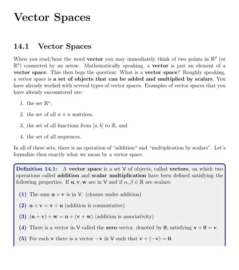 SOLUTION Vector Spaces In Linear Algebra Notes Essay To Understand Studypool