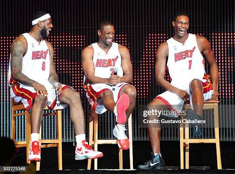Lebron James Dwyane Wade Chris Bosh Photos And Premium High Res