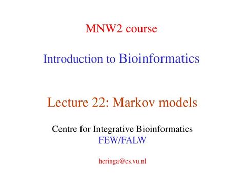 Ppt Mnw2 Course Introduction To Bioinformatics Powerpoint
