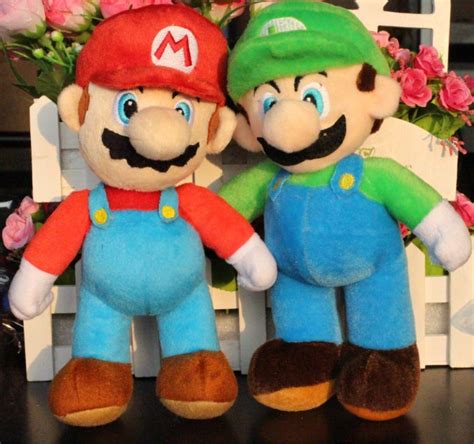 2014 New 26cm10 Super Mario Bros Plush Doll Toys Stand Mario And Luigi