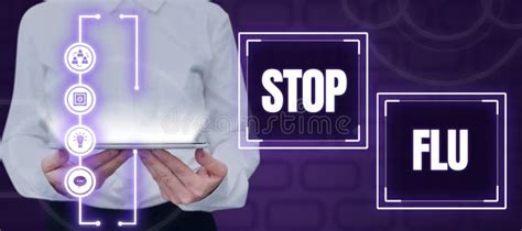 Writing Displaying Text Stop Flu Internet Concept A Process Of Inputting And Storing Data