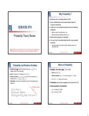 Prob Review Pdf Why Probability ECE CSC Probability Theory Review Extensive Use In