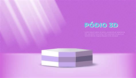 3d podium hexagonal with sun rays background 26567457 vector art at