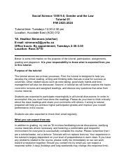 Expectations And Guidelines For SOSC 1350 Tutorial 01 Course Hero