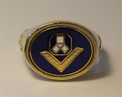 Masonic Euclids 47th Problem And Set Square Ring 9ct Gold Dipped Mens 13 5g Etsy