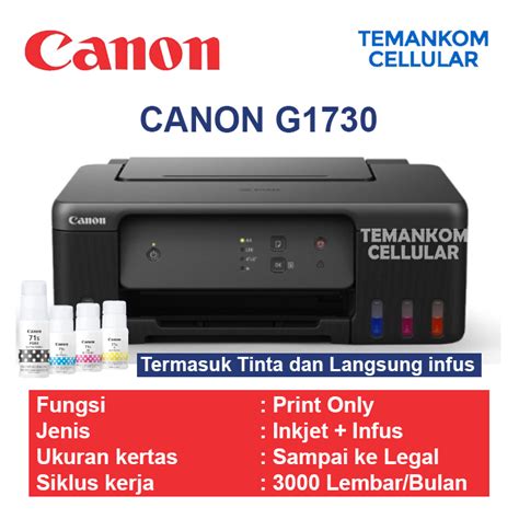 Jual Printer Canon G1730 Pixma Inkjet Infus Print ONLY Garansi RESMI