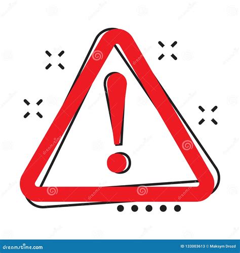 Icône De Danger De Bande Dessinée De Vecteur Dans Le Style Comique Pictogramme Dillustration De