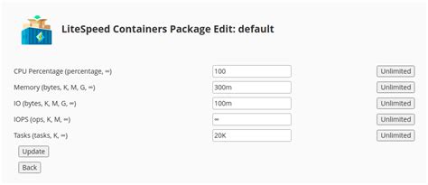 LiteSpeed Containers In The WHM LiteSpeed Plugin LiteSpeed Documentation