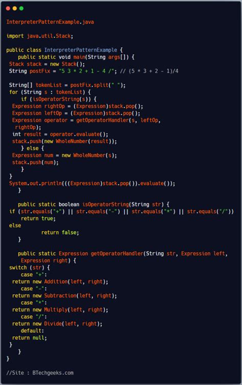 Interpreter Design Pattern Btech Geeks