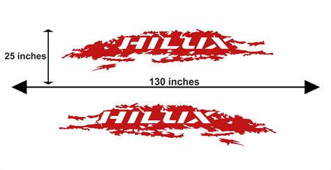 Extra Large Side Vinyl Decal Fits Toyota Hilux Sticker Graphics Kit